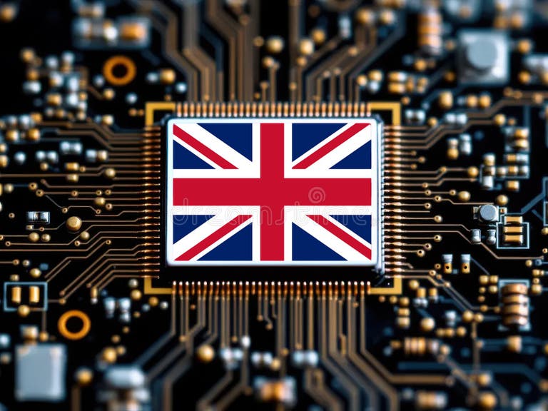 CPU with English Flag Concept Stock Illustration - Illustration of ...