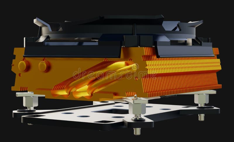 CPU Fan. Cooling Ventilation System for Computer Stock Illustration ...