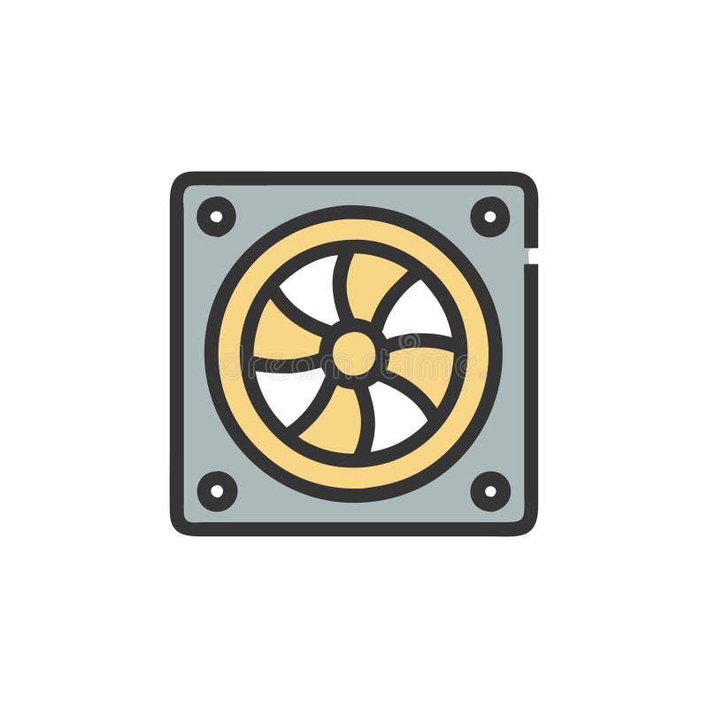 CPU Fan Icon for Cooling stock illustration. Illustration of collection ...
