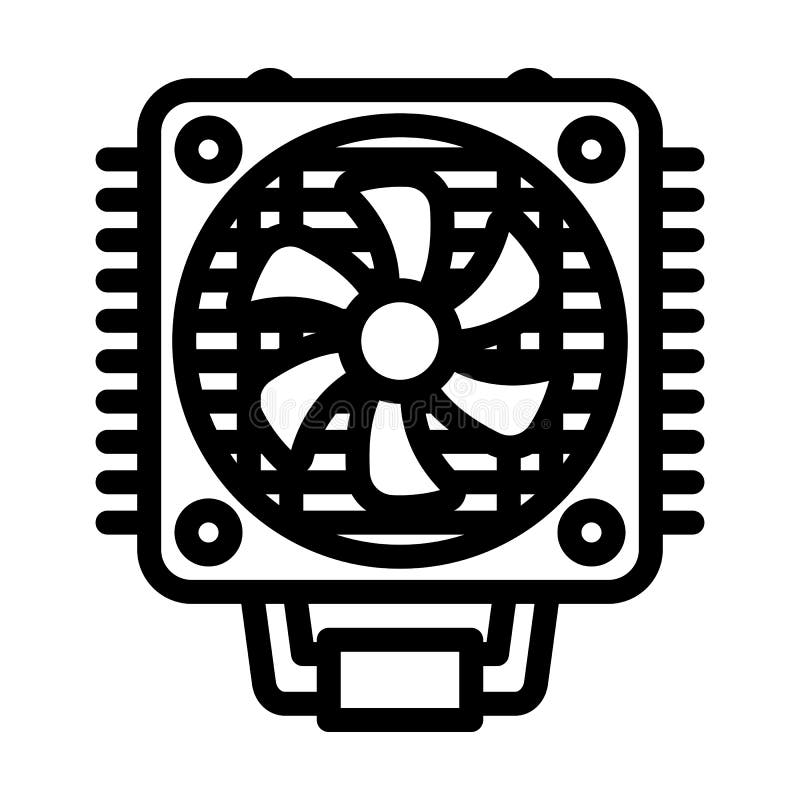 CPU Fan Icon stock vector. Illustration of electrical - 220397515