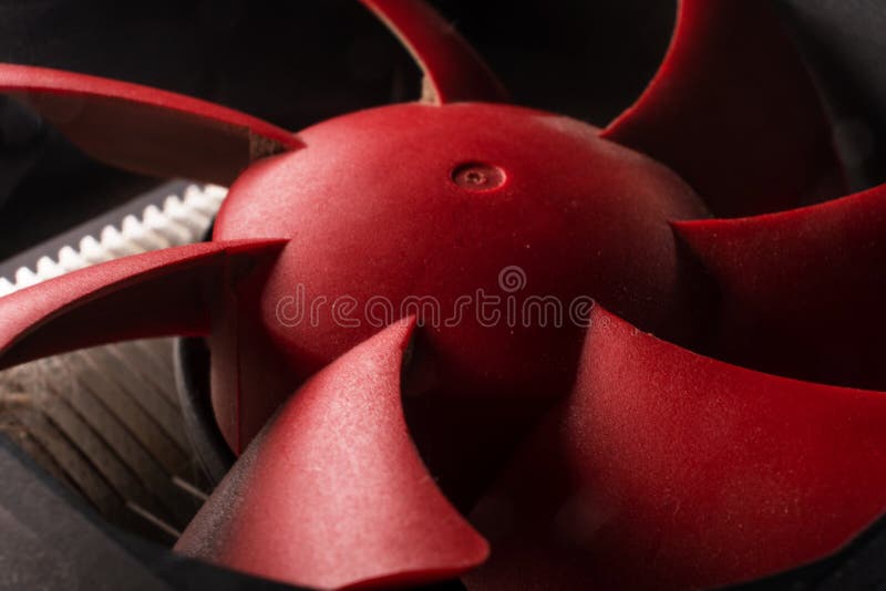 CPU Fan Red Color. Cooling Ventilation System for Computer Mounted on ...