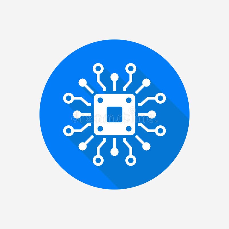 CPU Flat Vector Icon. Computer Chip Icon. AI Concept. Stock Vector ...