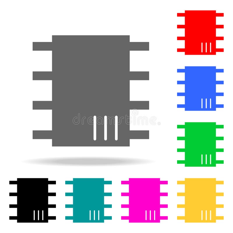 CPU. Flat Web Icon or Sign. Elements in Multi Colored Icons for Mobile ...