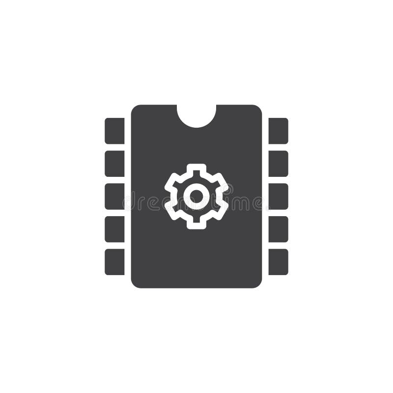 CPU and gear vector icon stock vector. Illustration of repair - 117424984