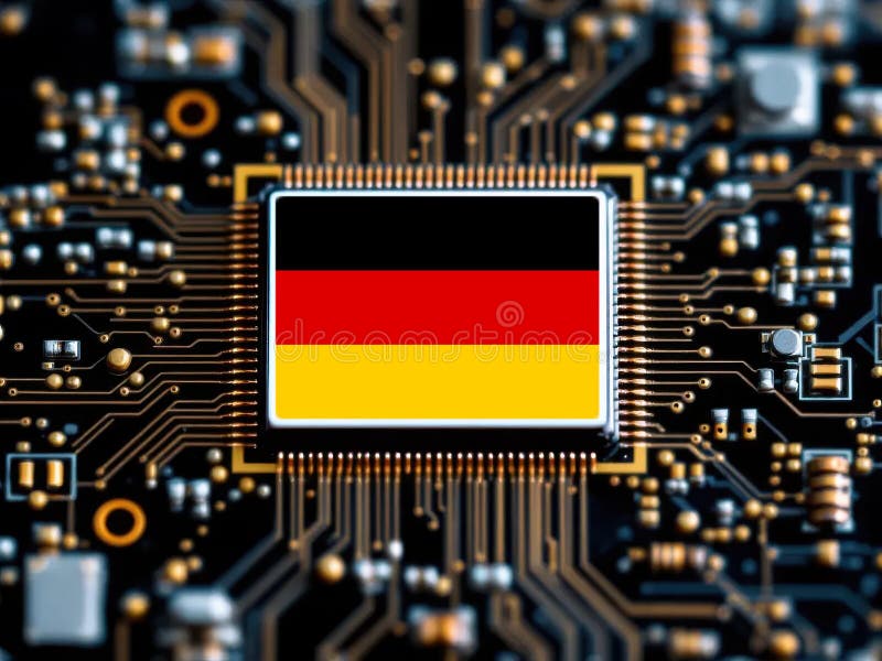 CPU with German Flag Concept Stock Illustration - Illustration of ...