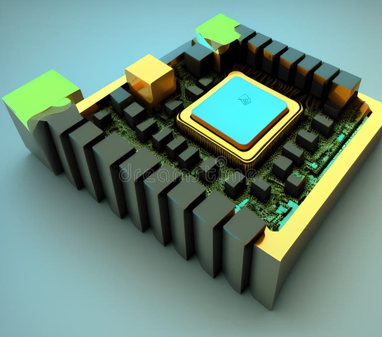 CPU and GPU Chip Concept, Generative AI Illustration Stock Illustration ...