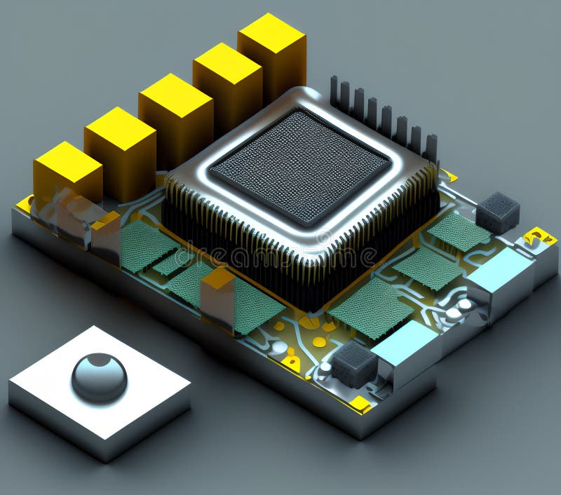 CPU and GPU Chip Concept, Generative AI Illustration Stock Illustration ...