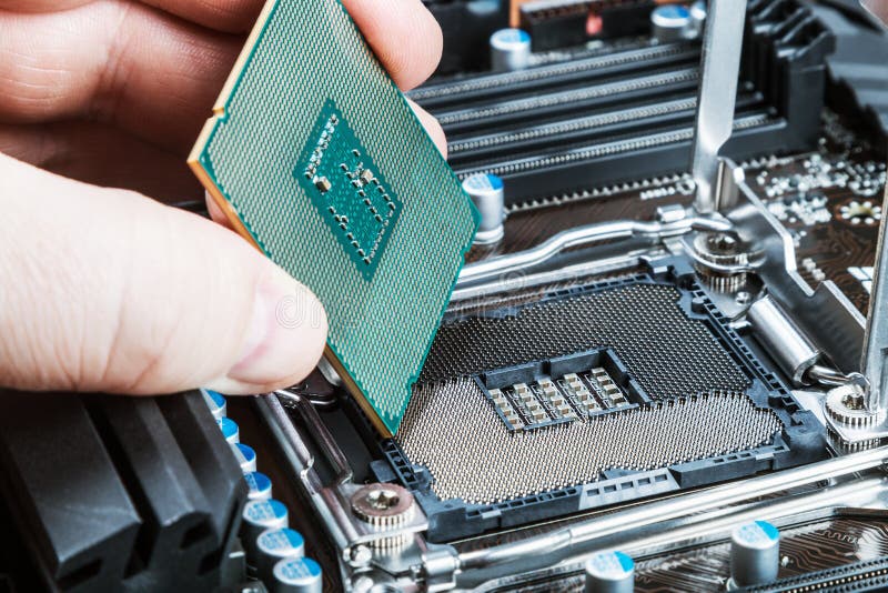 CPU in Hand before Installation Stock Photo - Image of microprocessor ...