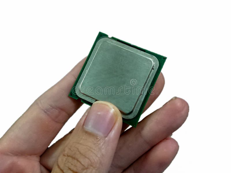 CPU on hand stock image. Image of finger, white, left - 132246827