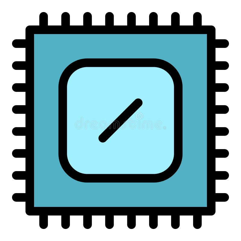 Cpu Hardware Icon Color Outline Vector Stock Vector - Illustration of ...