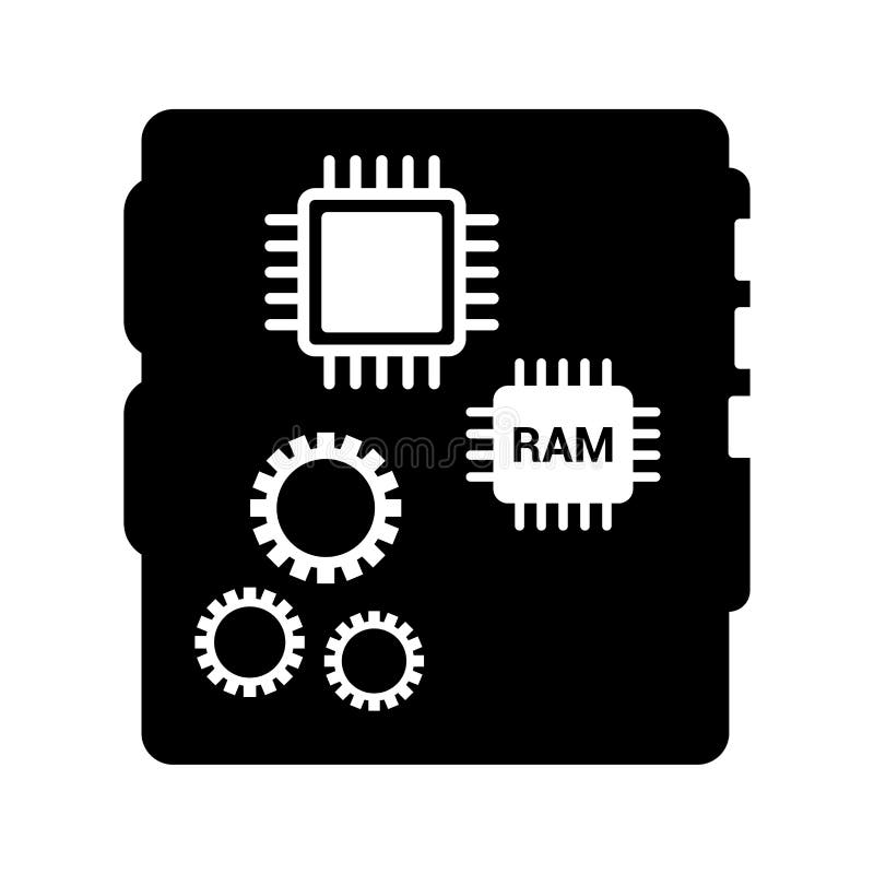 Cpu, Hardware, Memory Icon. Glyph Style Vector EPS Stock Illustration ...