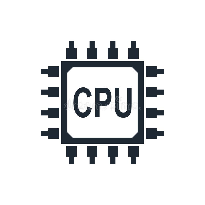CPU Icon Processor Micro Chip Simbol Stock Vector - Illustration of ...