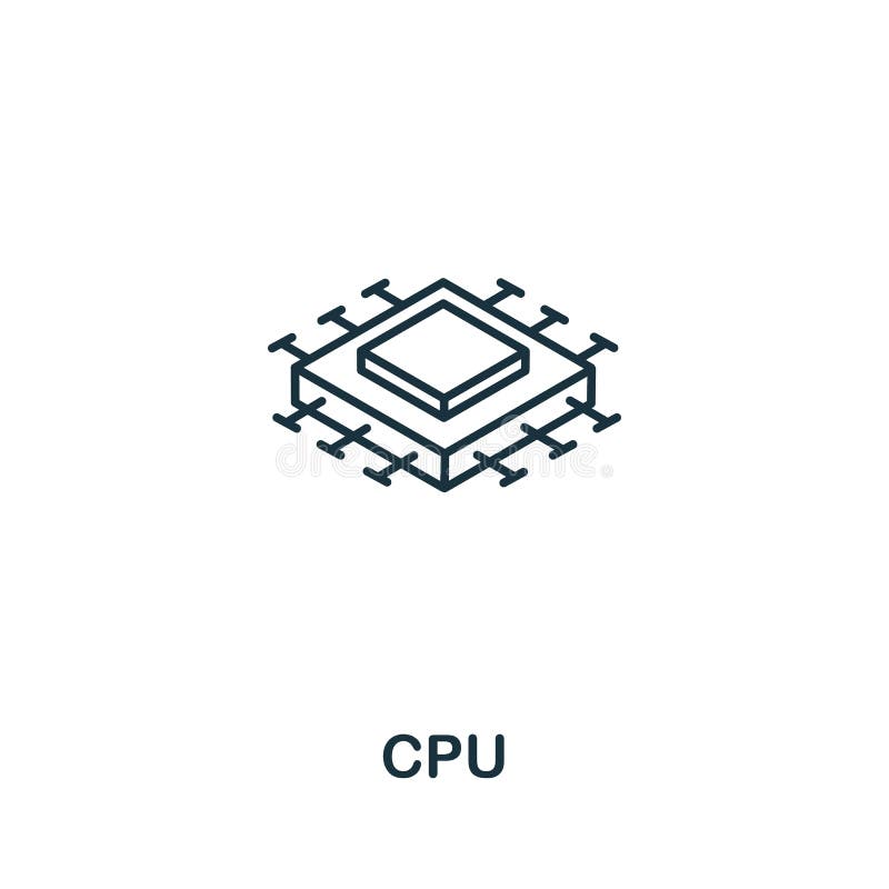 Cpu Icon from Artificial Intelligence Collection. Simple Line Cpu Icon ...