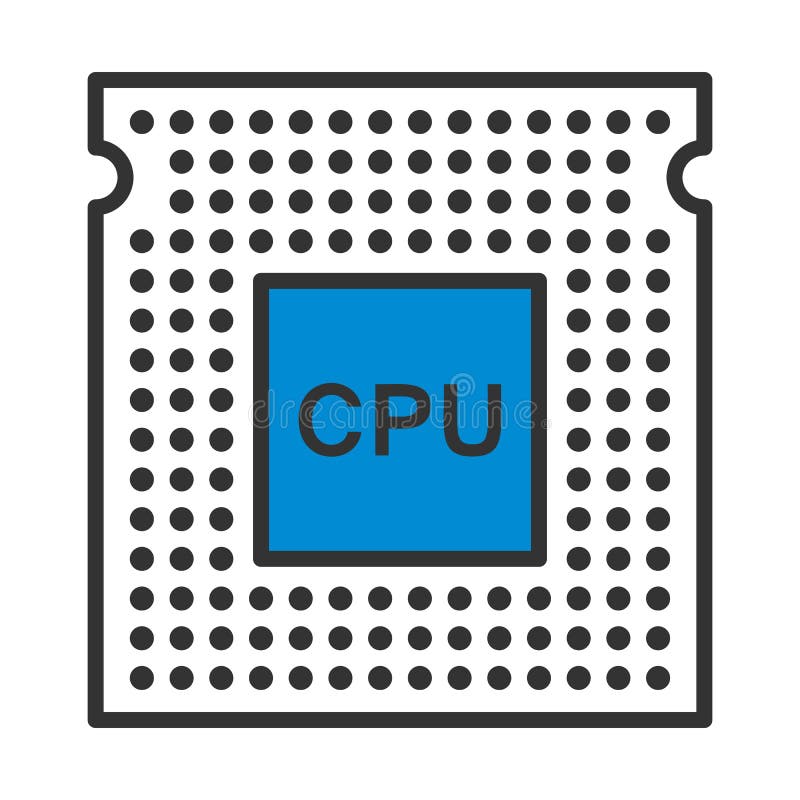 CPU Icon stock vector. Illustration of catcomputers - 254548785