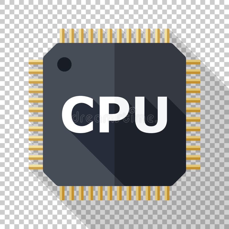 CPU Icon in Flat Style on Transparent Background Stock Vector ...