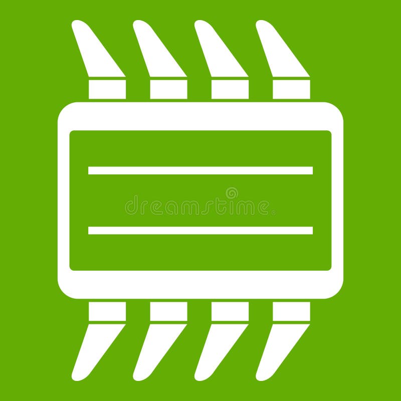 CPU icon green stock vector. Illustration of electrical - 99034402