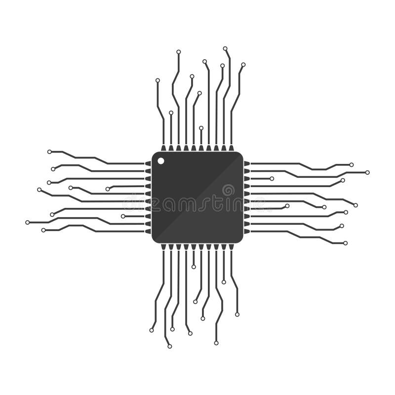 Microprocessor and CPU Technology Concept Stock Illustration ...
