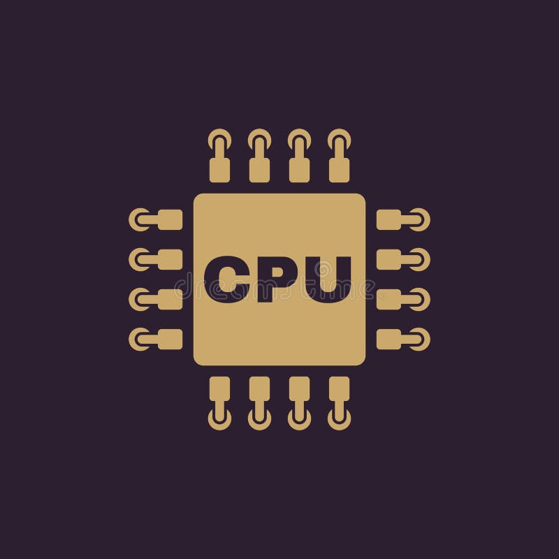 The Cpu Icon. Microprocessor and Processor Symbol Stock Vector ... The Cpu Icon. Microprocessor and Processor Symbol Stock Vector ...