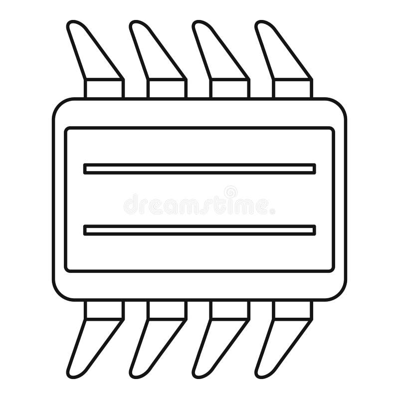 CPU icon outline stock vector. Illustration of core, device - 91906107