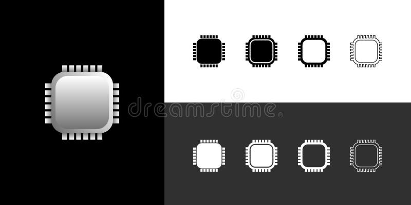 CPU icon set stock vector. Illustration of electronic - 247210117
