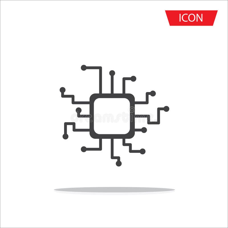 CPU Icon Vector, Central Processing Unit Icon Vector Isolated On Stock ...