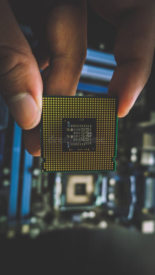 CPU Inside Mainboard stock photo. Image of board, industrial - 96598630