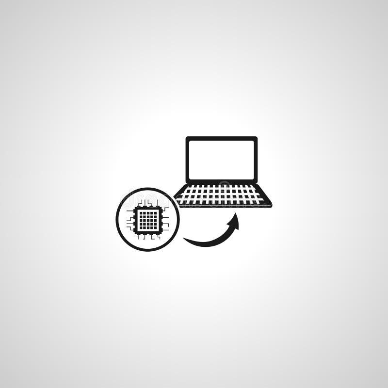 CPU Installation Simple Icon. CPU Icon Stock Vector - Illustration of ...