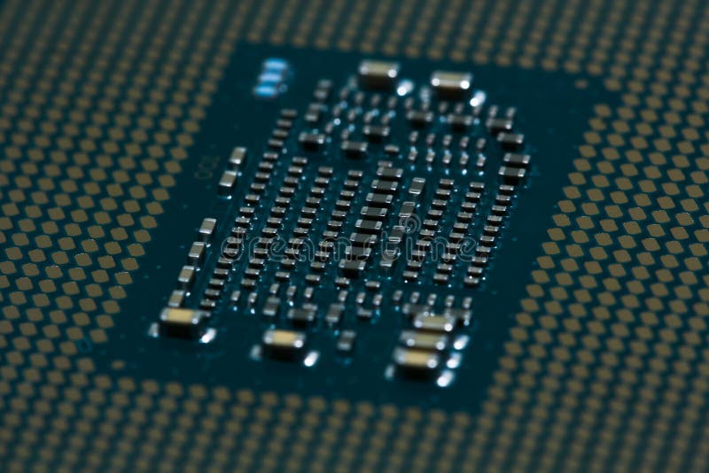 CPU Interface - Contacts - Back Side Stock Photo - Image of electronics ...