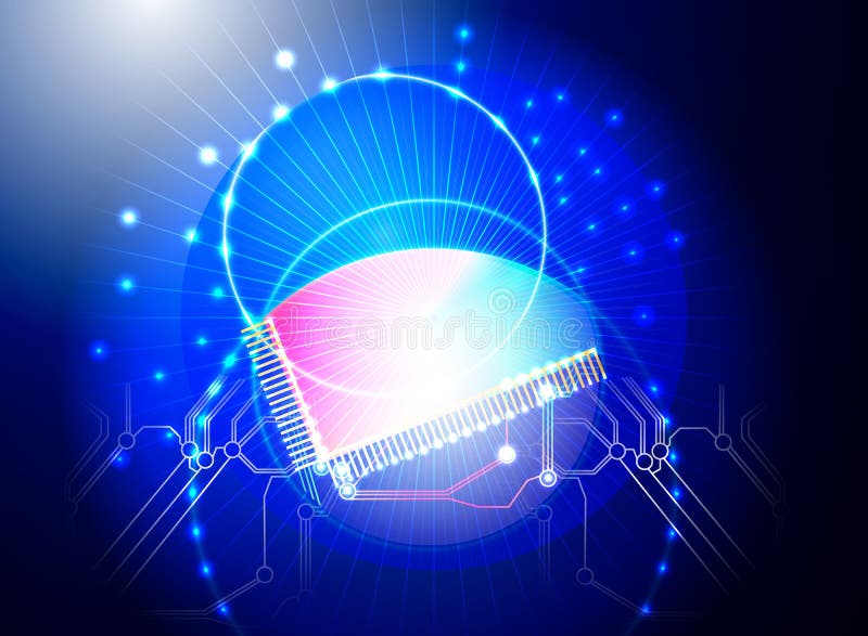 CPU Lighting effects stock illustration. Illustration of blue - 42188576
