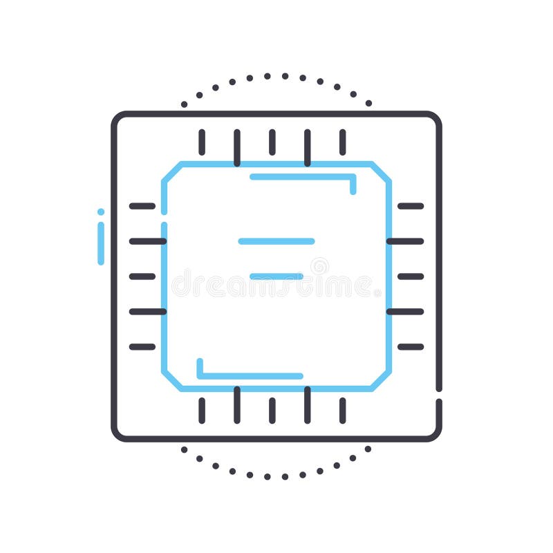 Cpu Line Icon, Outline Symbol, Vector Illustration, Concept Sign Stock ...