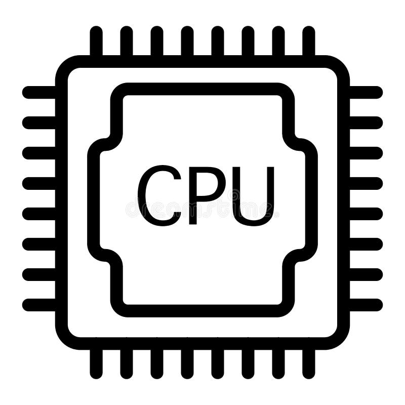 Cpu Line Icon. Processor Illustration Isolated on White. Chip Outline ...