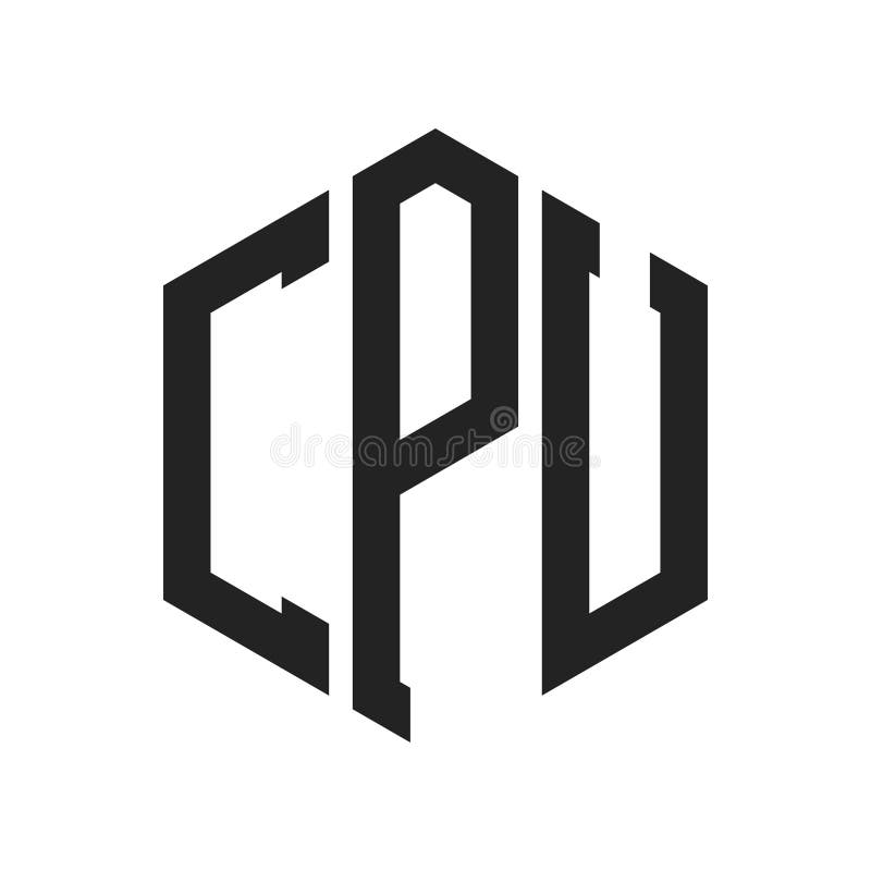 CPU Logo Design. Initial Letter CPU Monogram Logo Using Hexagon Shape ...