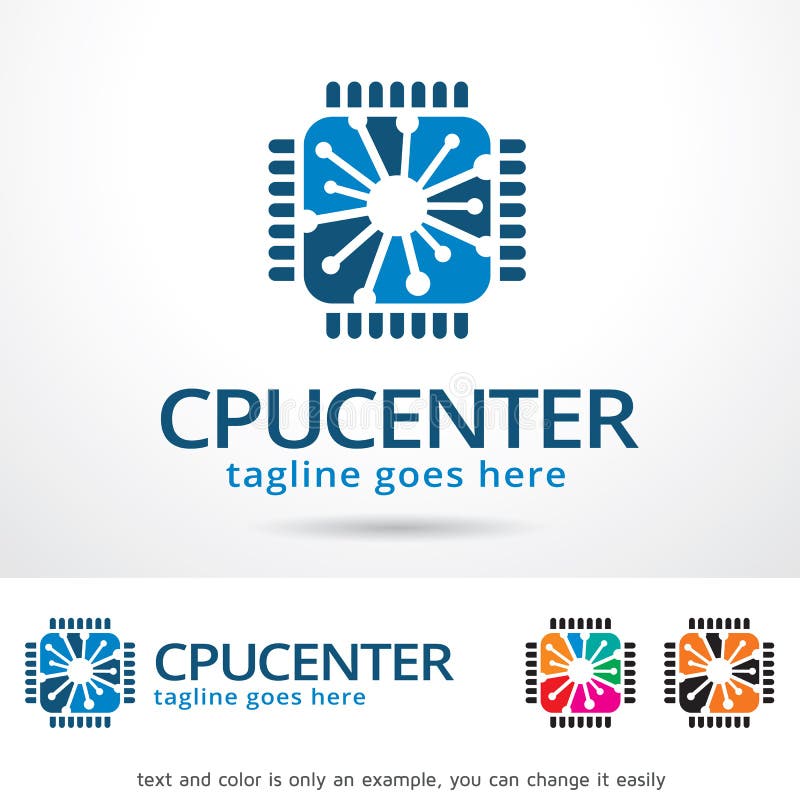 CPU Logo Template Design Vector Stock Vector - Illustration of center ...