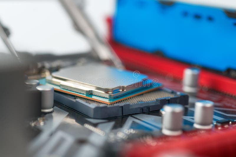 CPU on the Main Board with Selective Focus Stock Photo - Image of ...