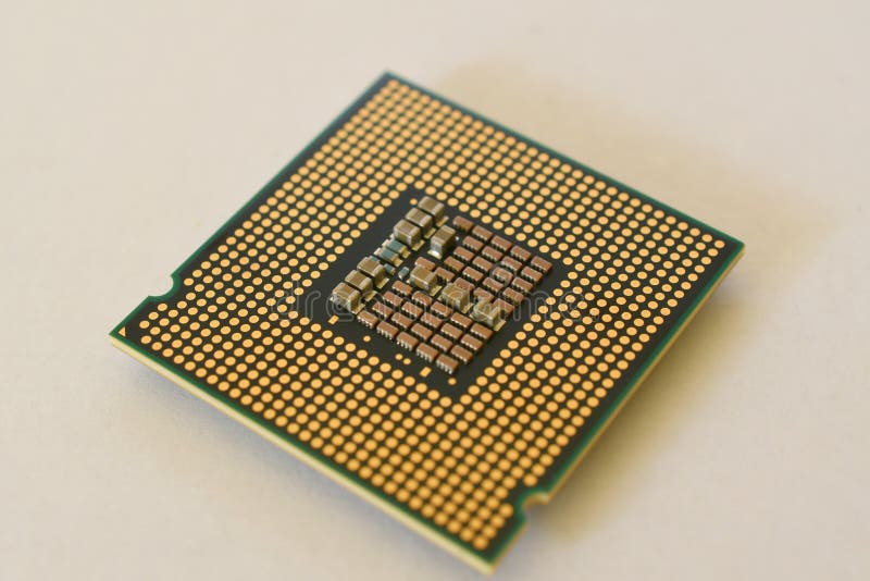 CPU Micro Processor Showing Contact Side Stock Photo - Image of ...