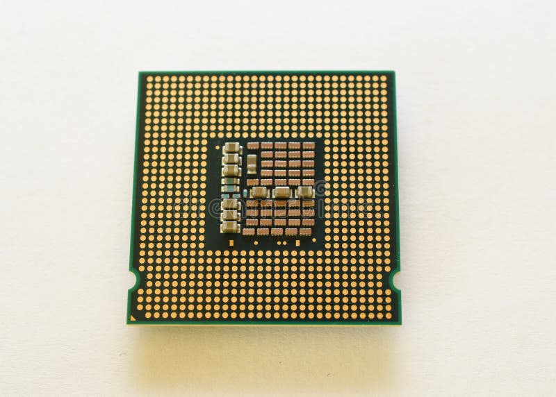 Contact Side of a CPU Micro Processor Stock Image - Image of view ...
