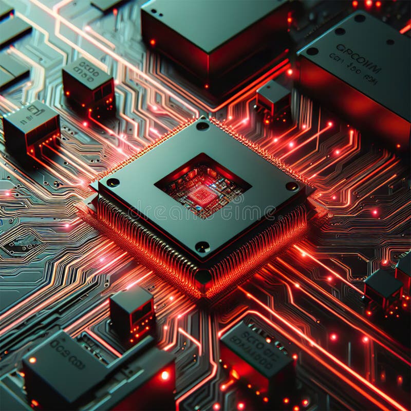 Cpu Microchip For Ai And Data Network Close Up View Of Modern Chip Cpu