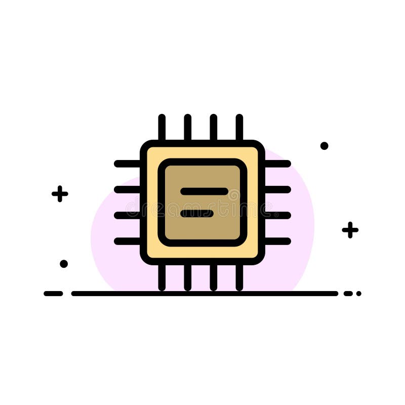 Cpu, Microchip, Processor Business Flat Line Filled Icon Vector Banner ... Cpu, Microchip, Processor Business Flat Line Filled Icon Vector Banner ...