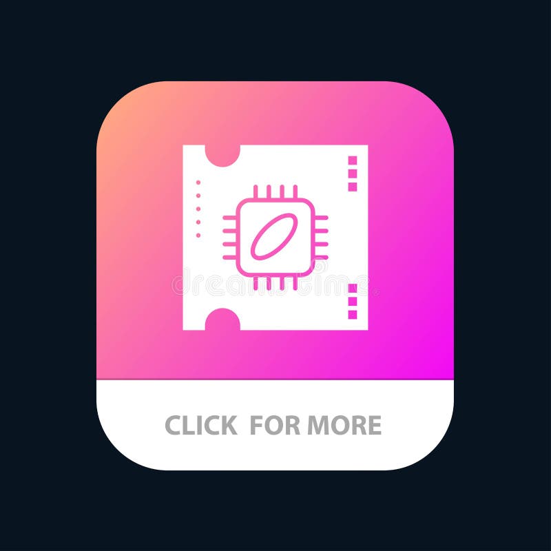 Cpu, Microchip, Processor, Processor Chip Mobile App Button. Android and IOS Glyph Version Stock ...