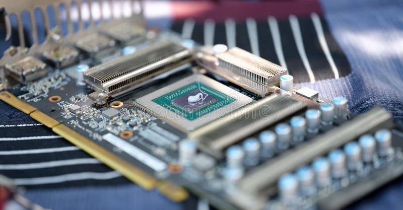 Cpu Microchip Processor with Thermal Paste Closeup Stock Image - Image ...