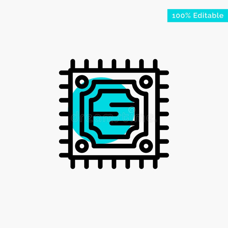 Cpu, Microchip, Processor Turquoise Highlight Circle Point Vector Icon ...