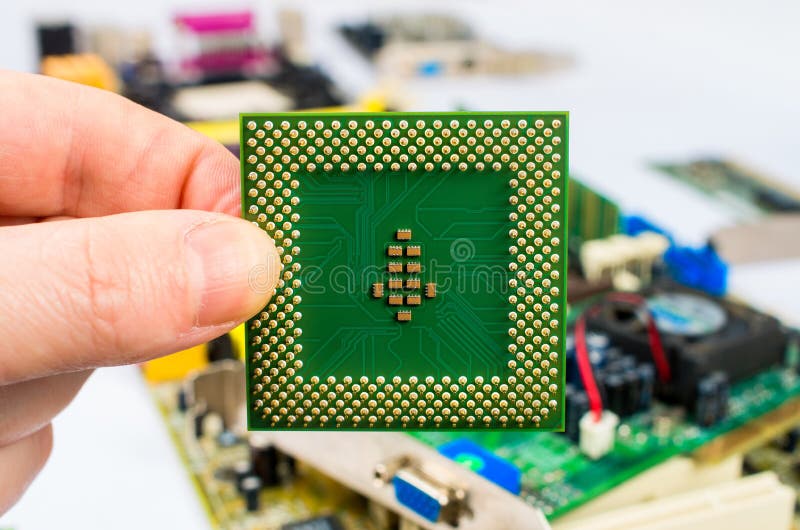 Microprocessor close-up stock photo. Image of engineering - 12074032