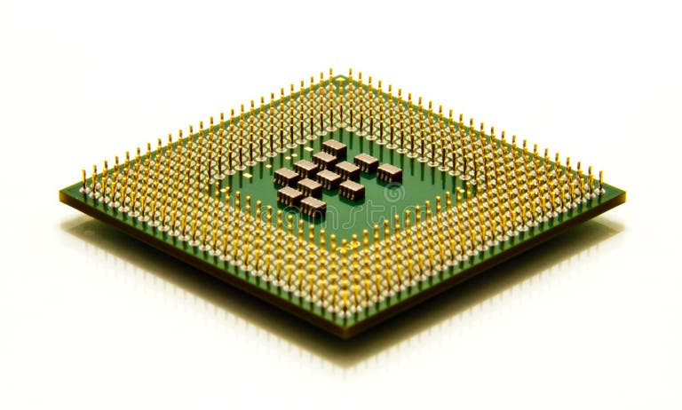 CPU Microprocessor Isolated on White Stock Image - Image of bytes ...