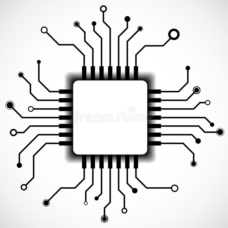 Cpu. Microprocessor Isolated on White Background. Microchip Stock ...
