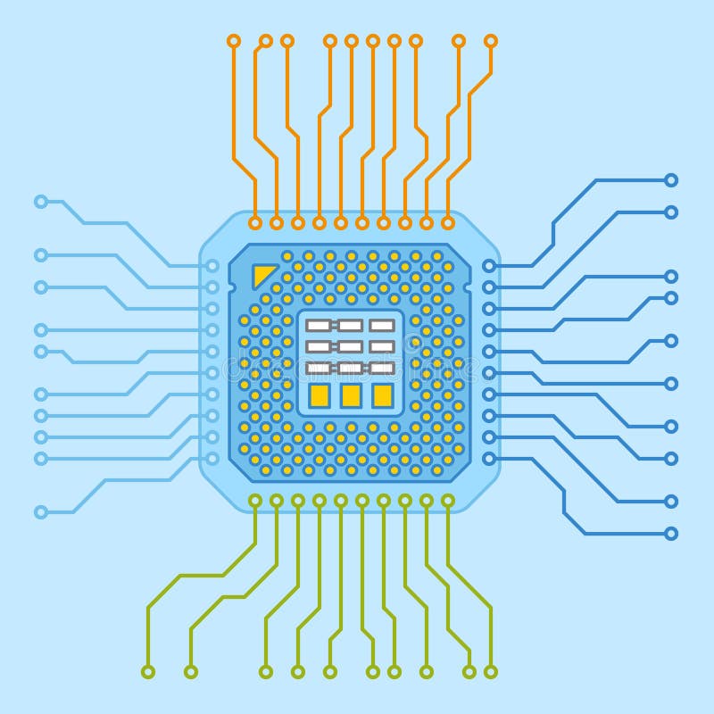CPU Microprocessor. Color Vector Illustration Stock Vector ... CPU Microprocessor. Color Vector Illustration Stock Vector ...