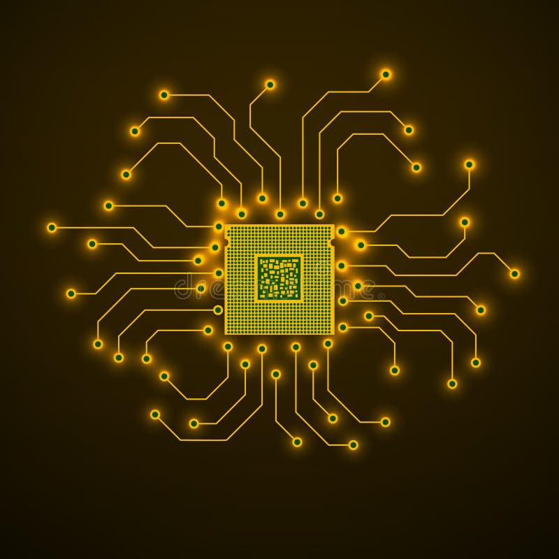 Cpu. Microprocessor. Microchip. Circuit Board Stock Vector ... Cpu. Microprocessor. Microchip. Circuit Board Stock Vector ...