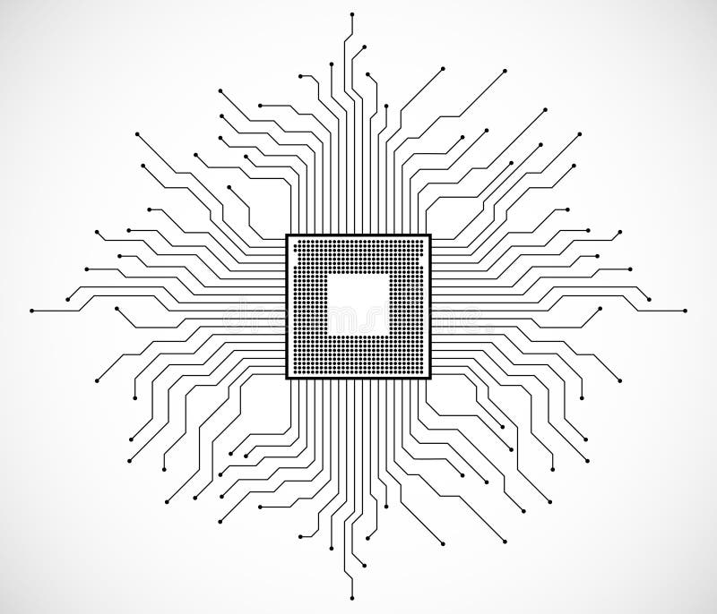 Cpu. Microprocessor. Microchip. Circuit Board Stock Vector ... Cpu. Microprocessor. Microchip. Circuit Board Stock Vector ...