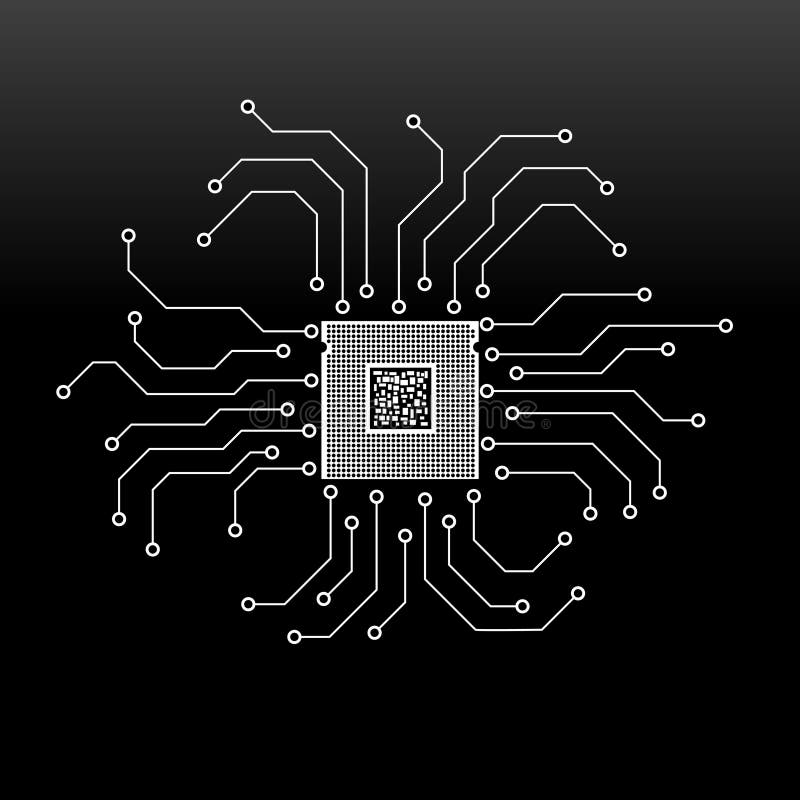 Cpu Microprocessor Stock Vector Illustration Of Information 290968246
