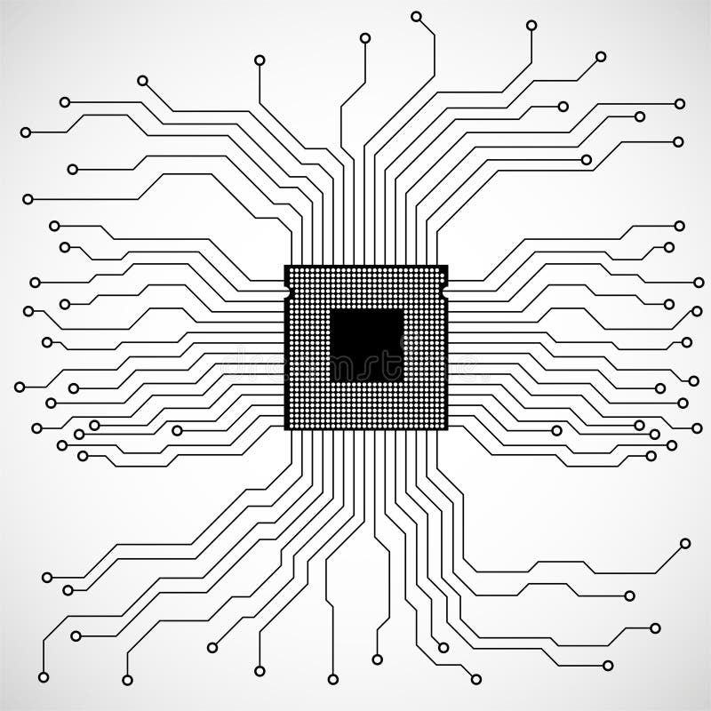 Cpu Microprocessor Microchip Stock Illustration - Illustration of ...