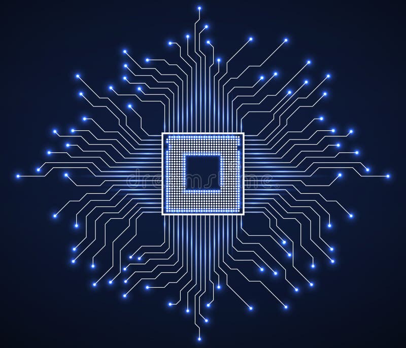 Cpu. Microprocessor. Microchip. Glow Logo Stock Vector - Illustration ... Cpu. Microprocessor. Microchip. Glow Logo Stock Vector - Illustration ...